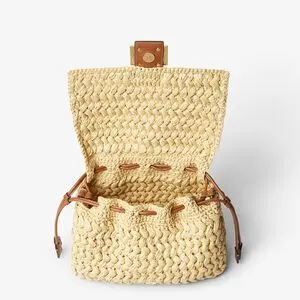 Fendi Baguette® Soft Medium Natural-colored Raffia-effect Woven Bag